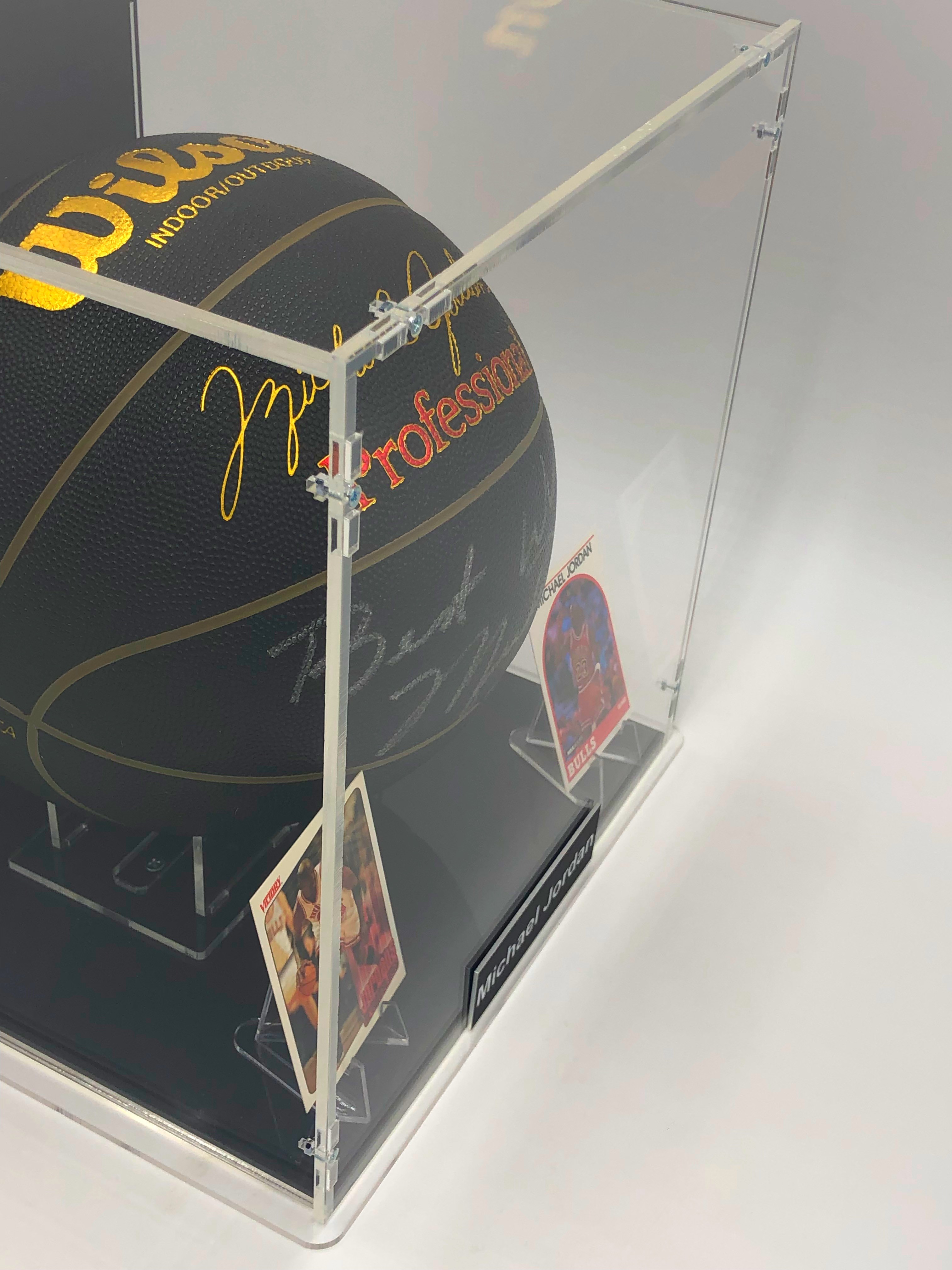 Michael Jordan's Pro Edition Signed Basketball Display - CharityStars