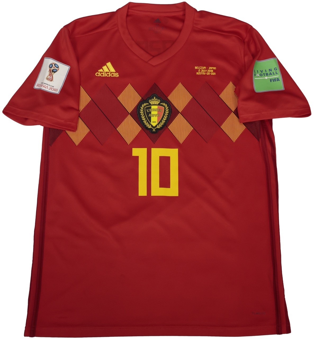 Hazard's Match-Issued Shirt, Belgium vs Japan WC 2018 - CharityStars