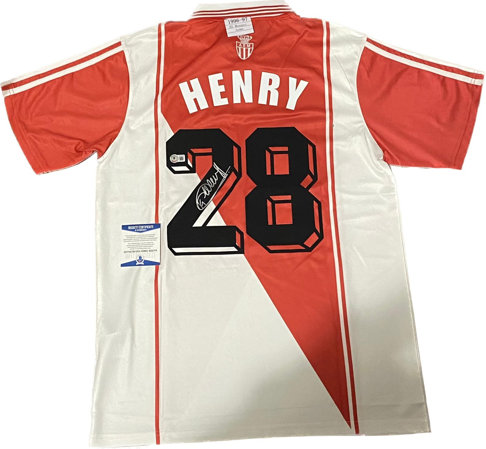 Thierry Henry's AS Monaco 1996/97 Signed Replica Shirt - CharityStars