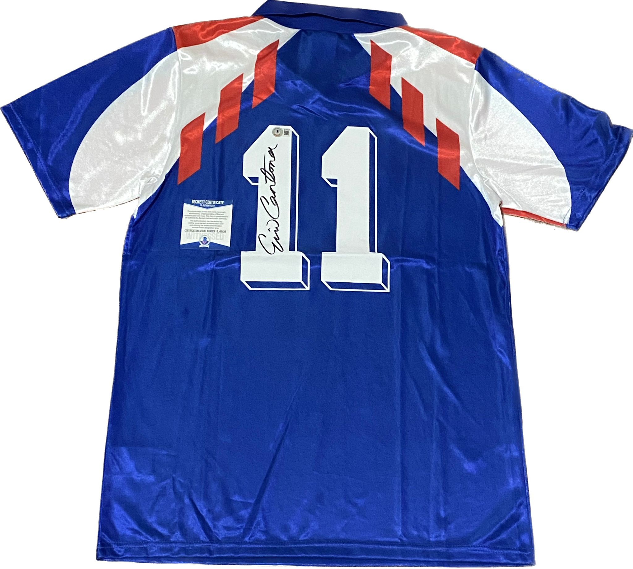 Eric Cantona's France World Cup 1990 Signed Replica Shirt - CharityStars