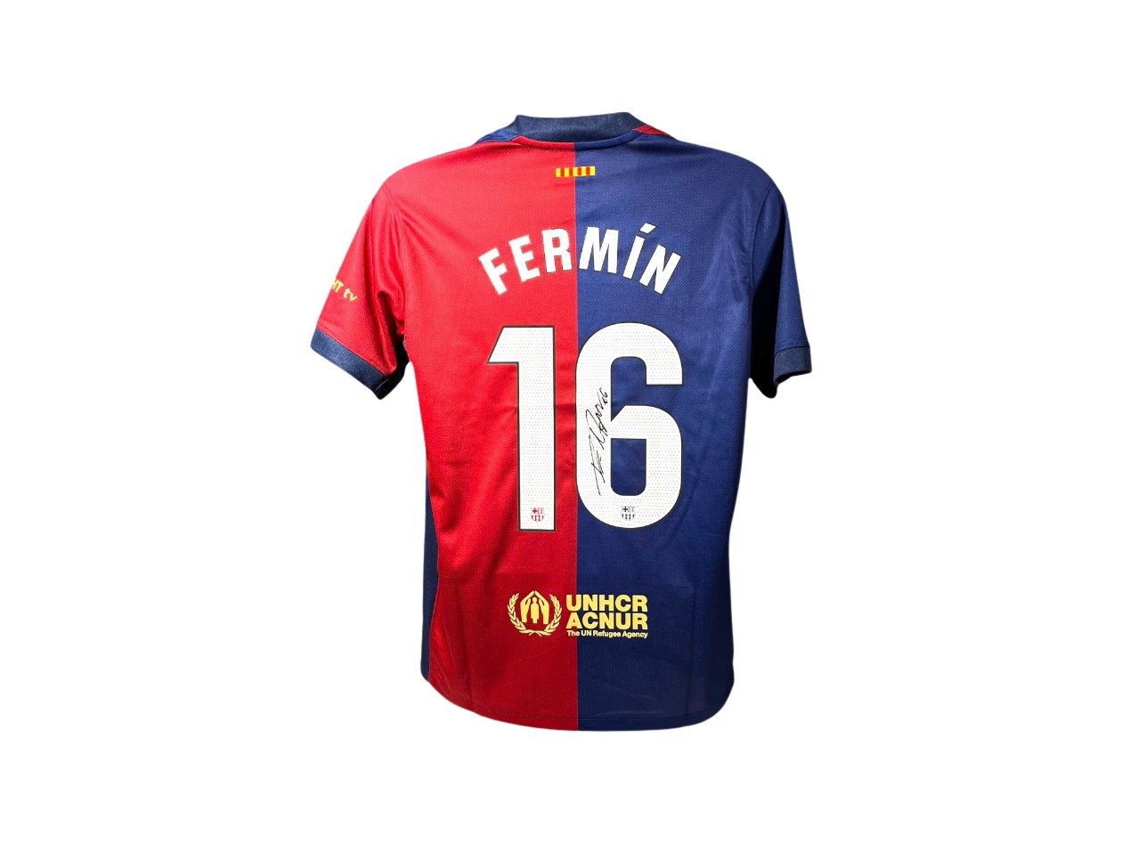 Fermin Lopez's FC Barcelona 2024/25 Signed Replica Shirt - CharityStars