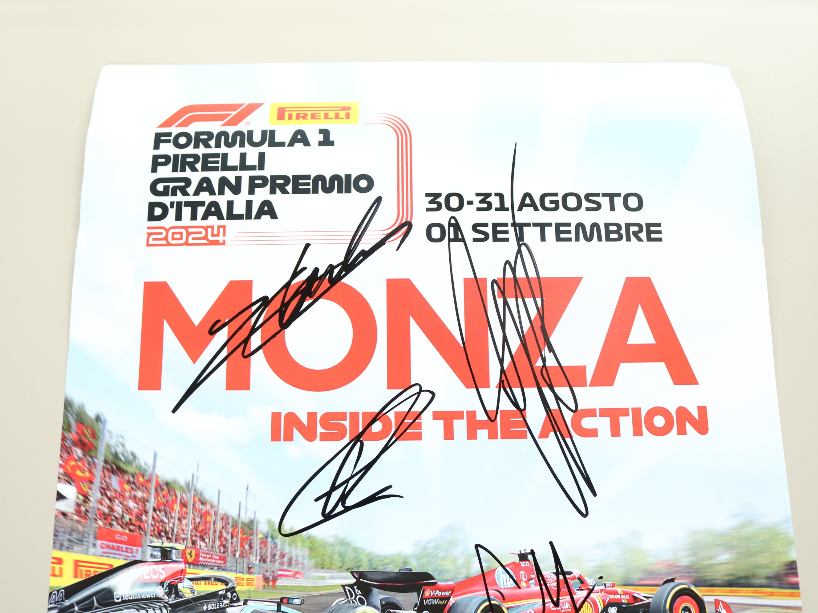 Official Formula 1 Poster, Monza 2024 - Signed by Leclerc, Sainz Jr ...