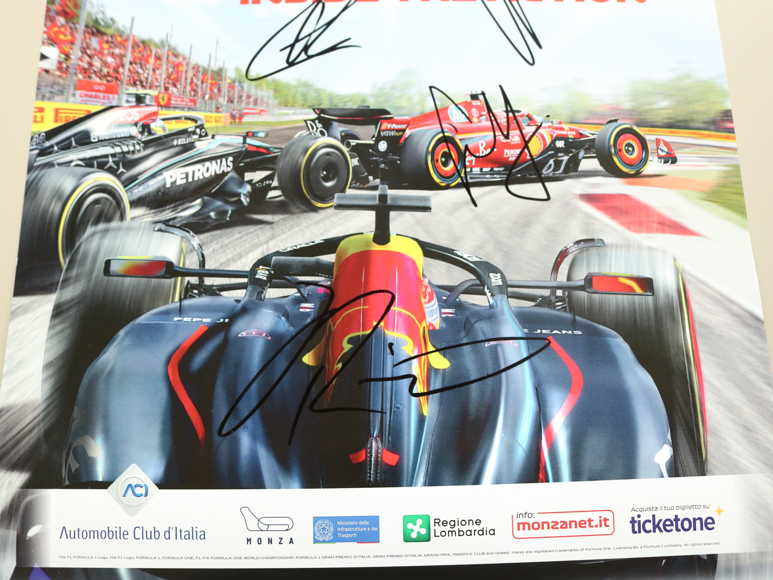 Official Formula 1 Poster, Monza 2024 - Signed by Leclerc, Sainz Jr ...