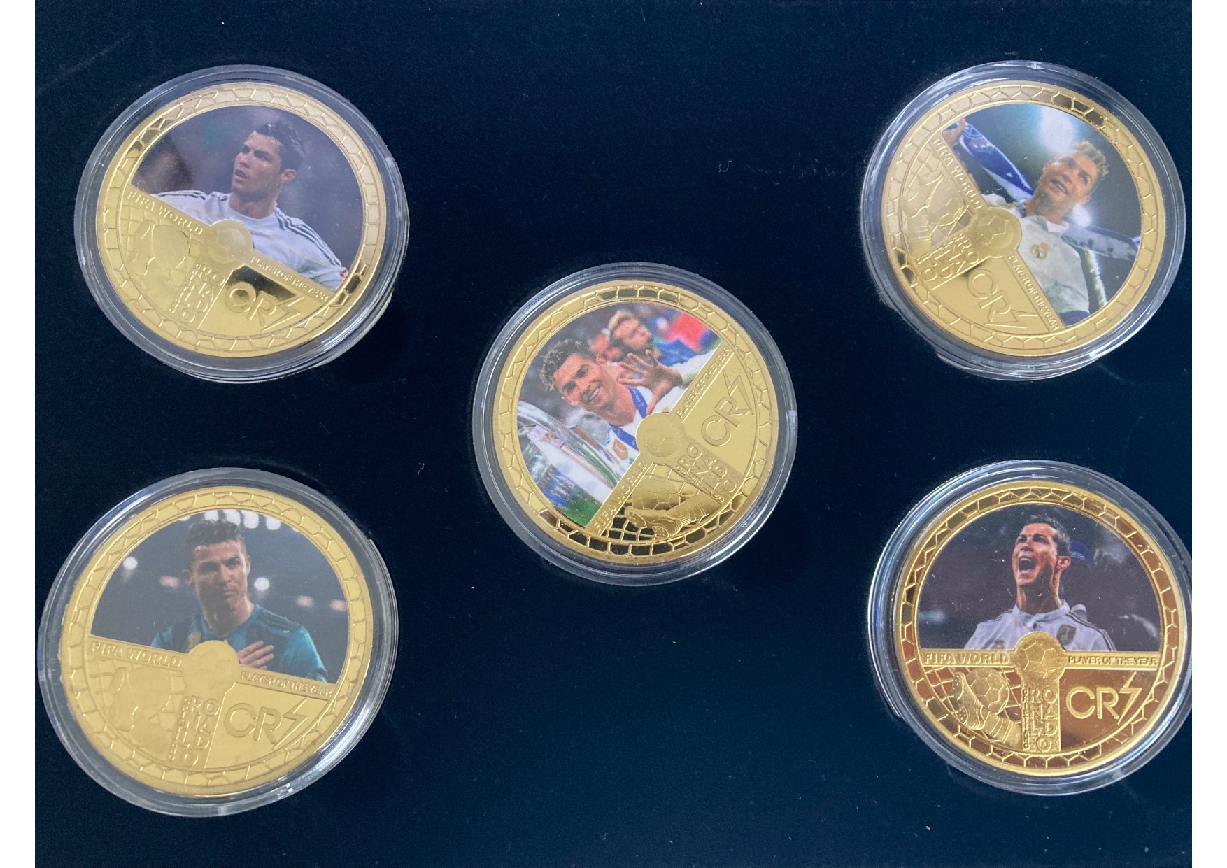 Cristiano Ronaldo Real Madrid Gold Plated Coins Box Set - CharityStars