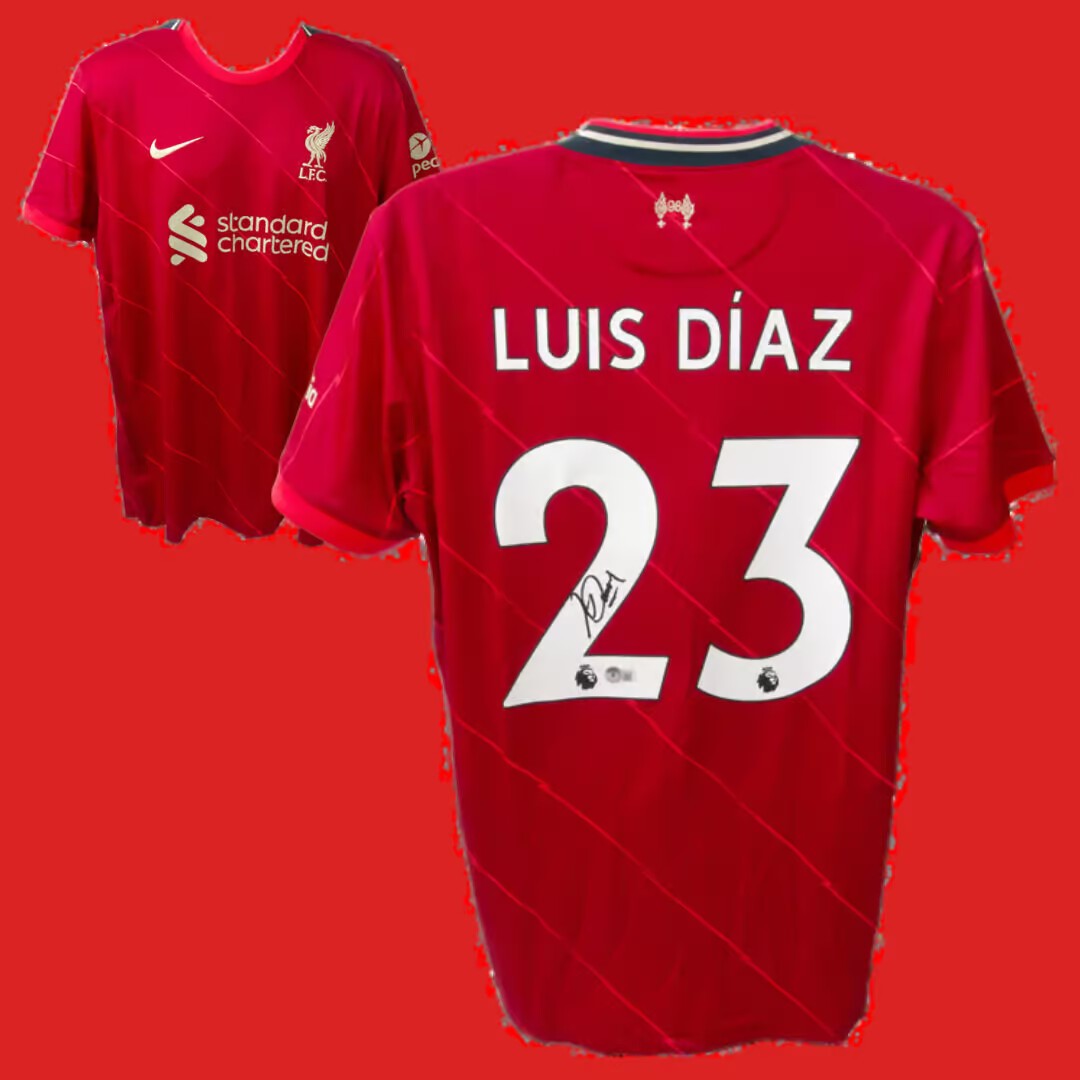 Luis Diaz's Liverpool FC Signed Replica Shirt - CharityStars
