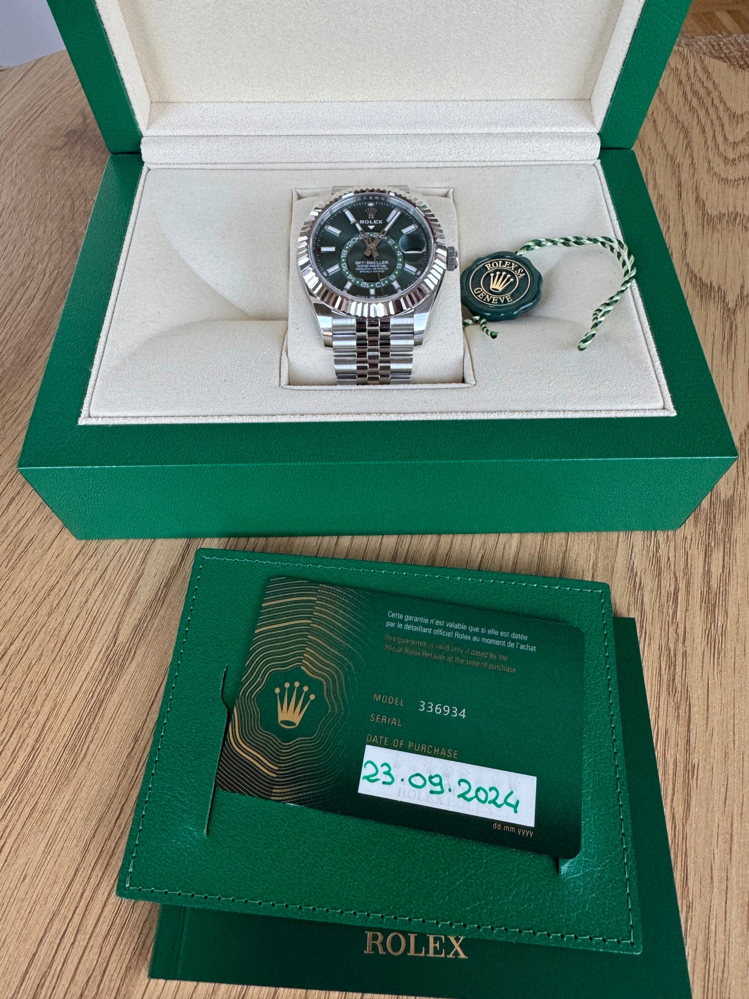 New Rolex Sky-Dweller 336934 Jubilee Green Dial 2024 - CharityStars