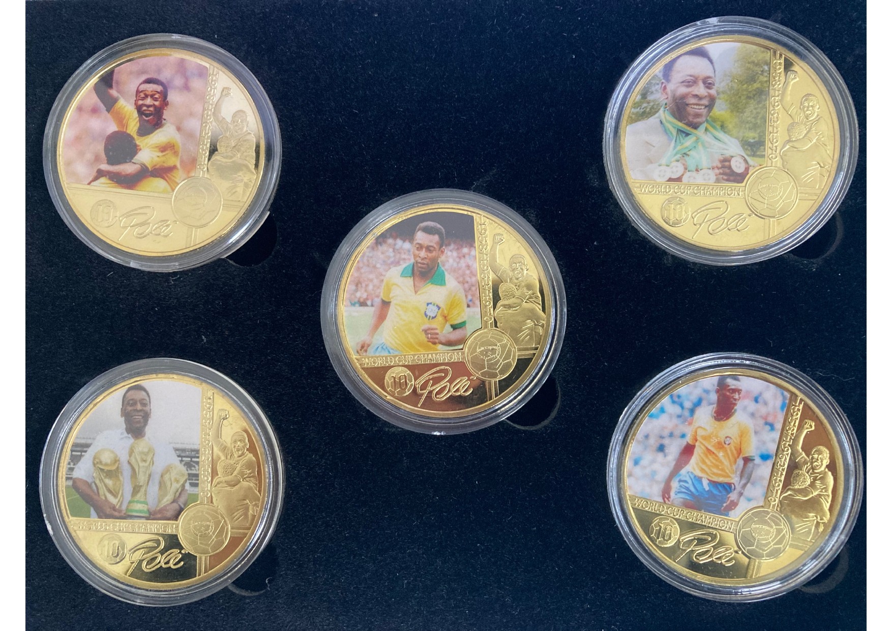 Pele Gold Plated Coins Box Set - CharityStars