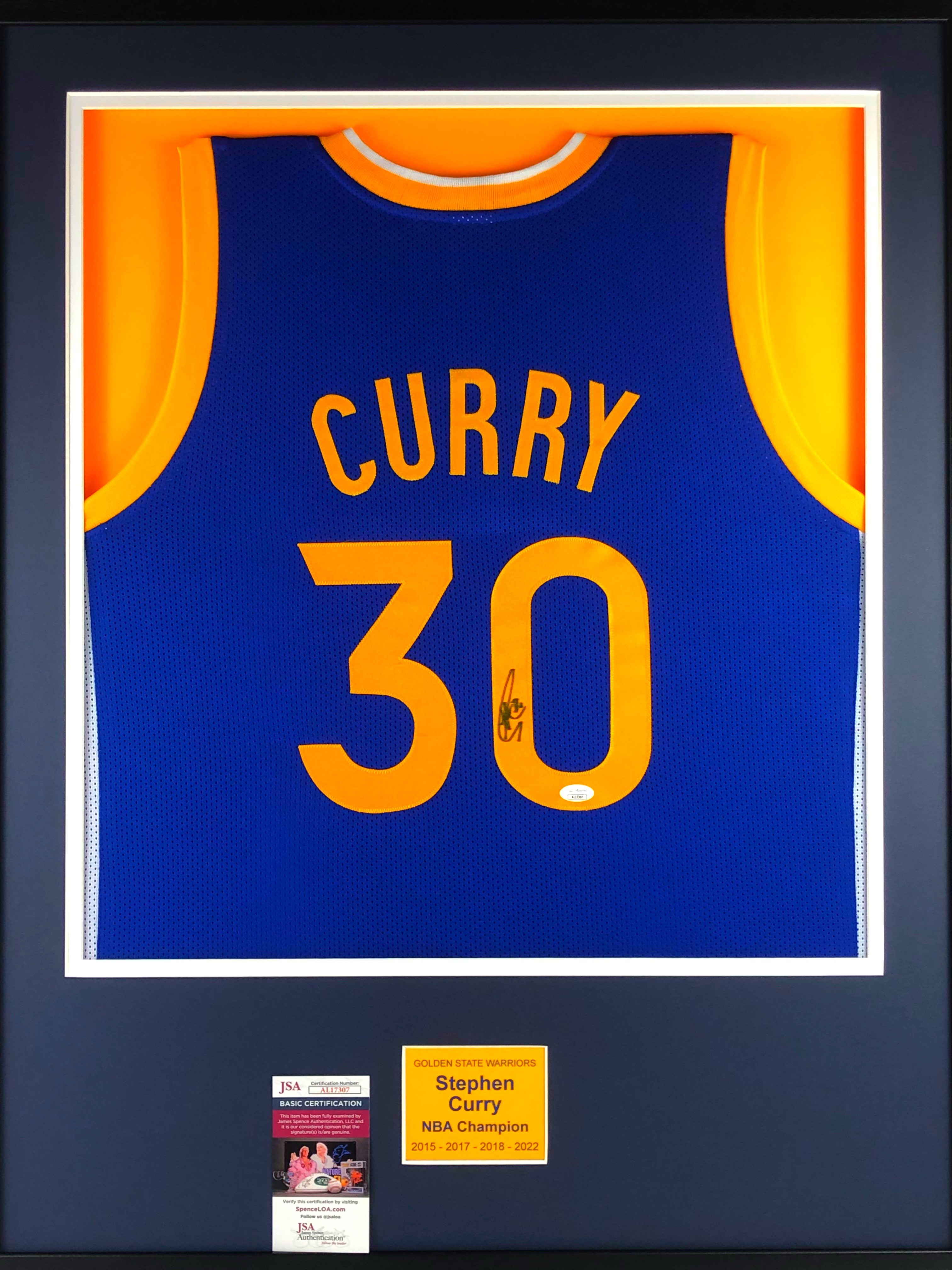 Steph Curry's Golden State Warriors Signed And Framed Jersey - CharityStars