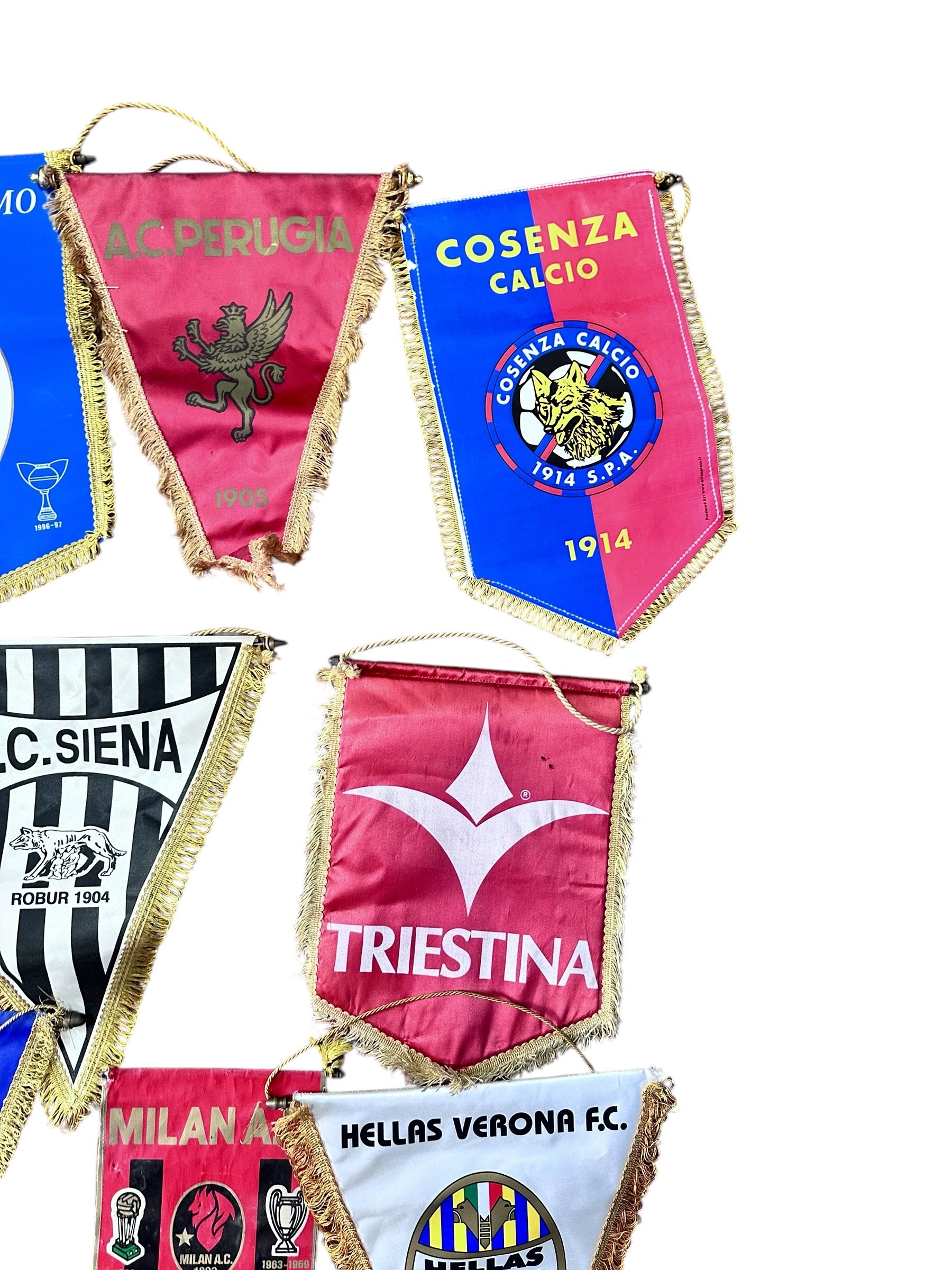 Italian Teams' Collection of Ten Official Pennants, 1980/90s - CharityStars