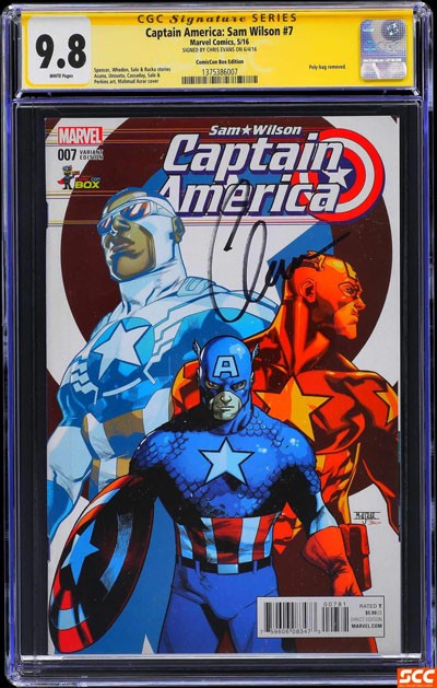Captain America Sam Wilson #7 Comic Book Signed By Chris Evans ...