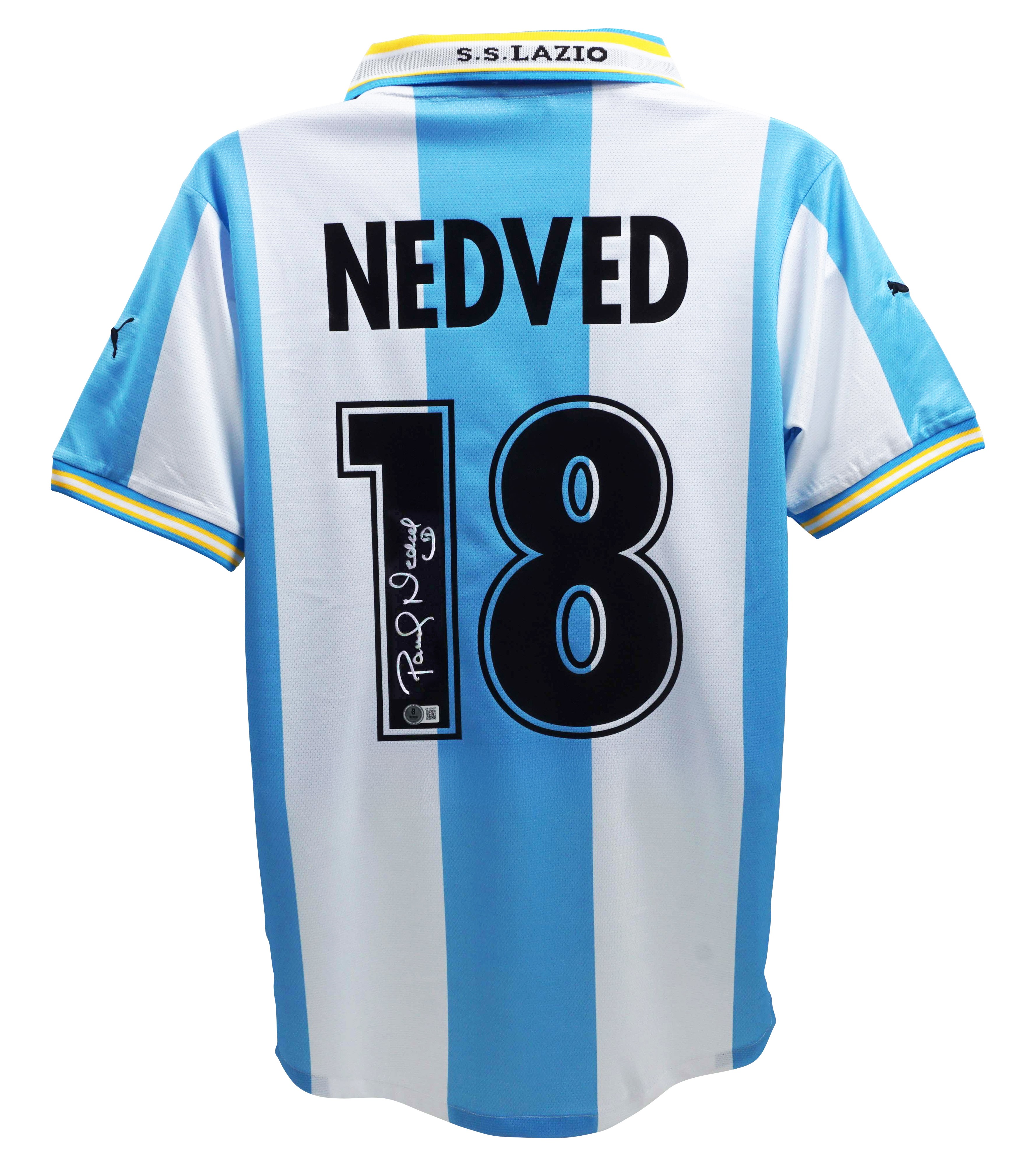Pavel Nedved's Lazio Signed Replica Shirt - CharityStars