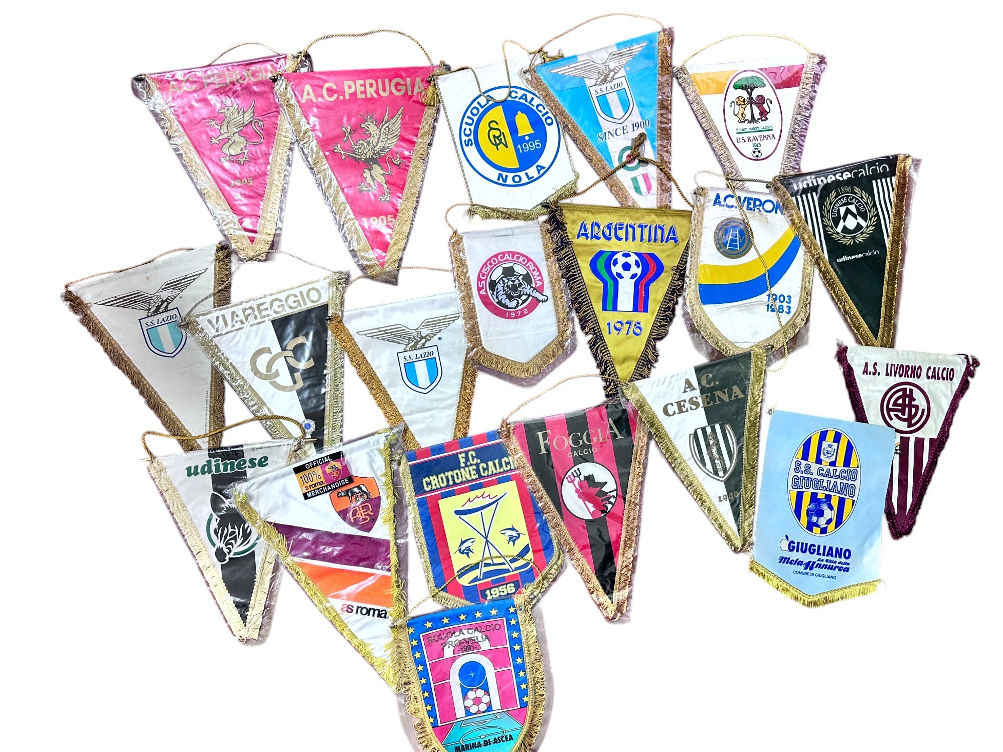 Collection of Twenty Mixed Football Teams' Official Pennants - CharityStars