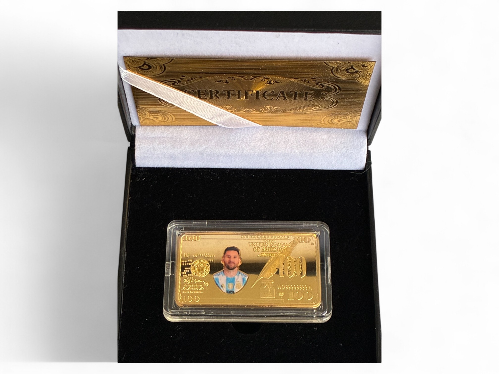 Lionel Messi Argentina Gold Plated Bar - CharityStars
