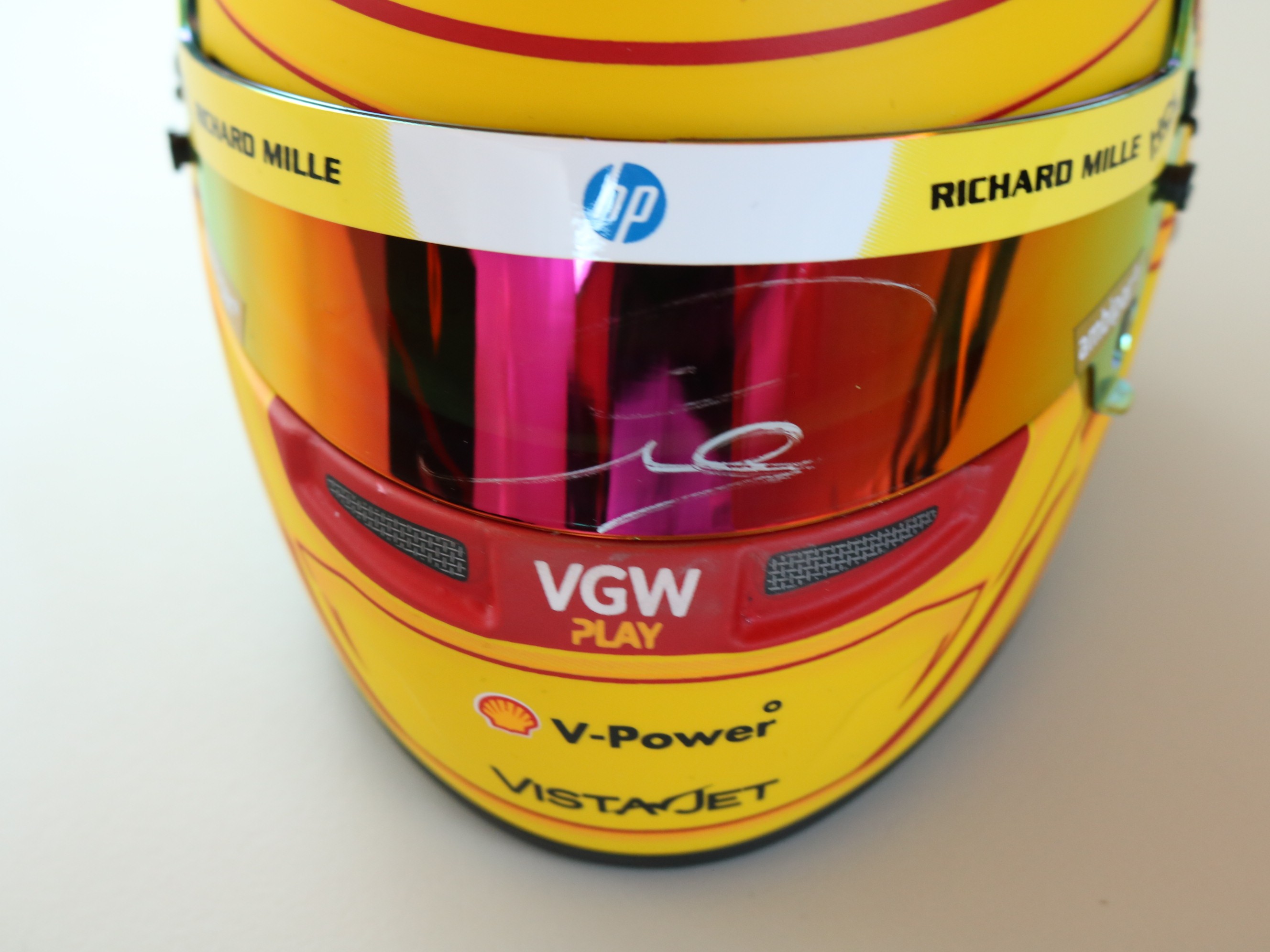 R -Hamilton Scuderia Ferrari 1:2 scale helmet with 3D printed base ...