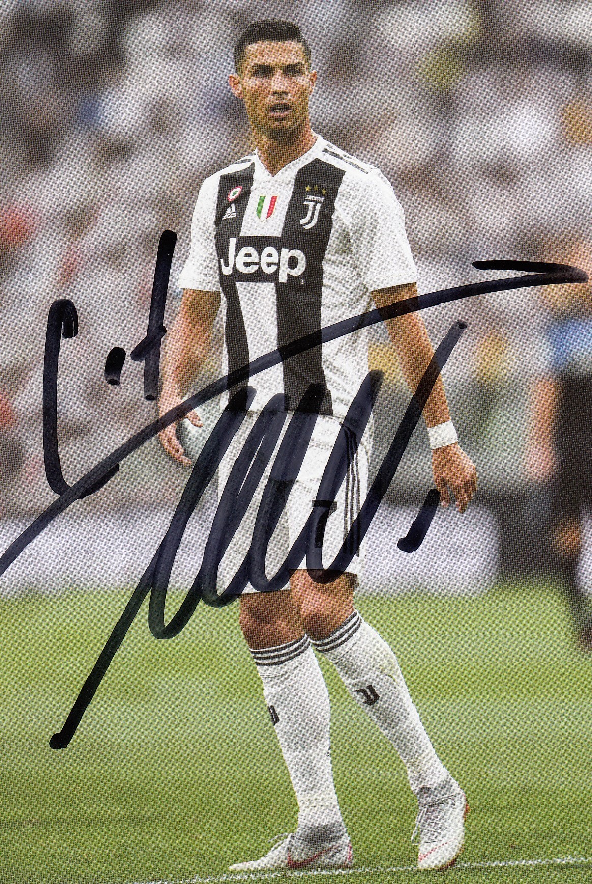 Cristiano Ronaldo's Juventus Signed Postcard - CharityStars