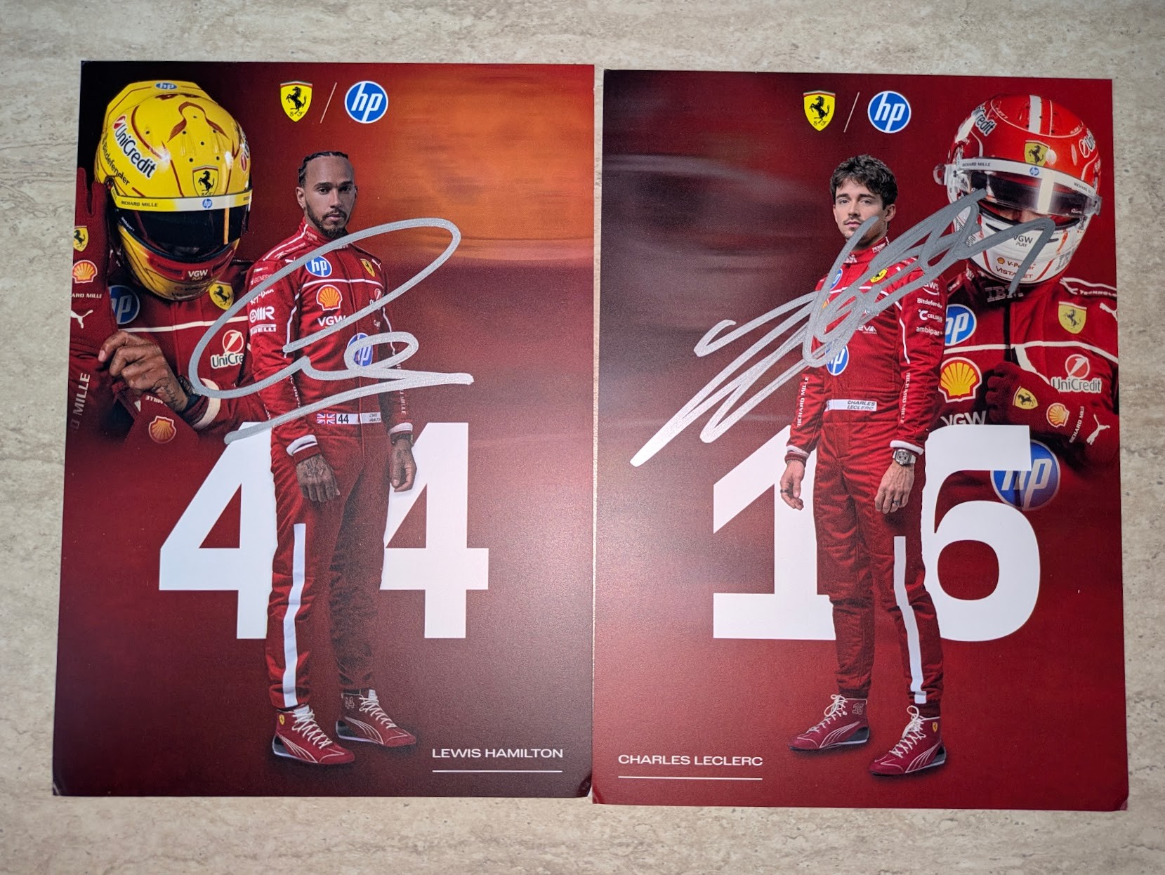 R - Fan Card di Lewis Hamilton e Charles Leclerc, 2025 - Autografate ...