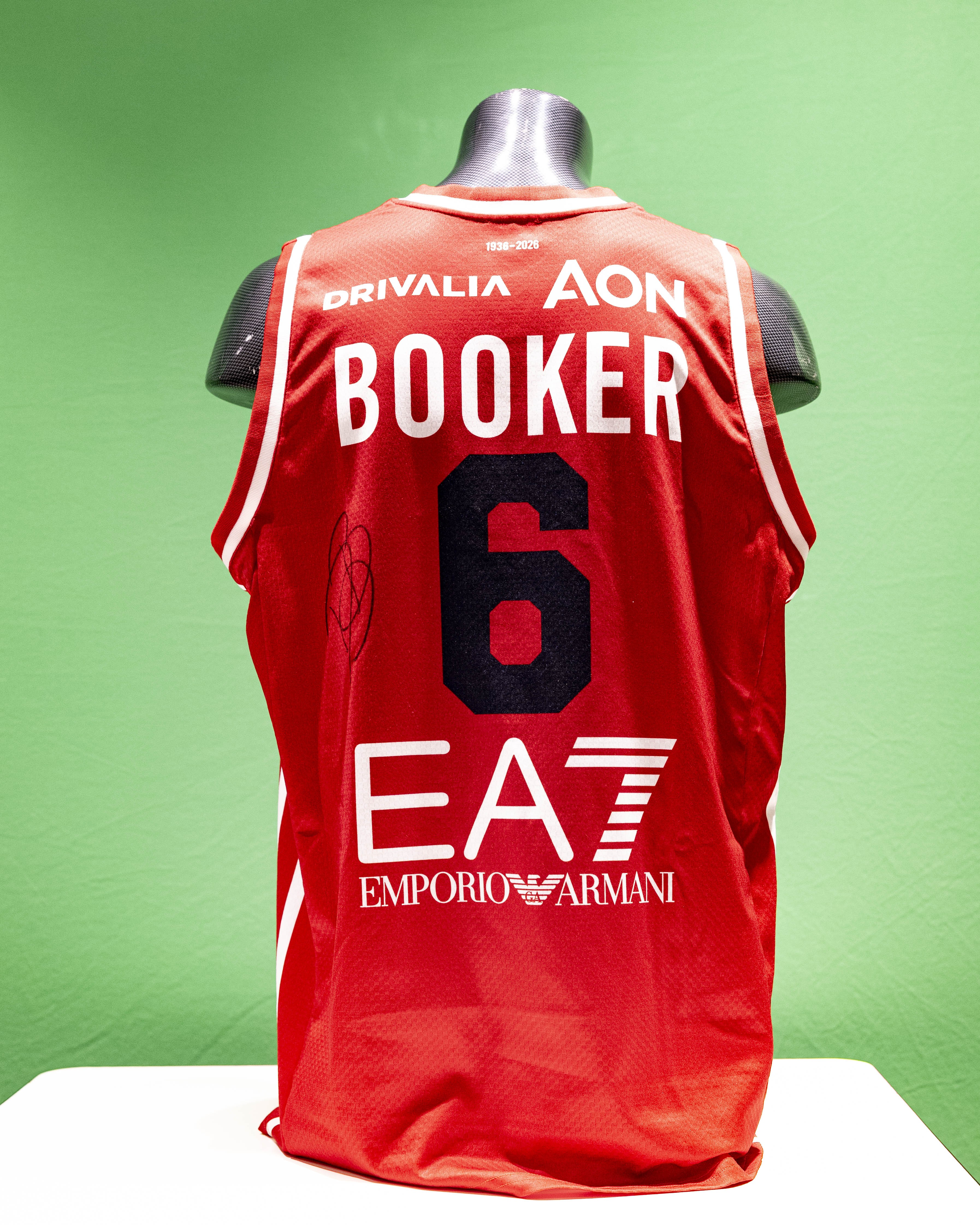 Devin Booker's Signed Match-Worn Jersey, Olimpia Milano vs Trapani ...