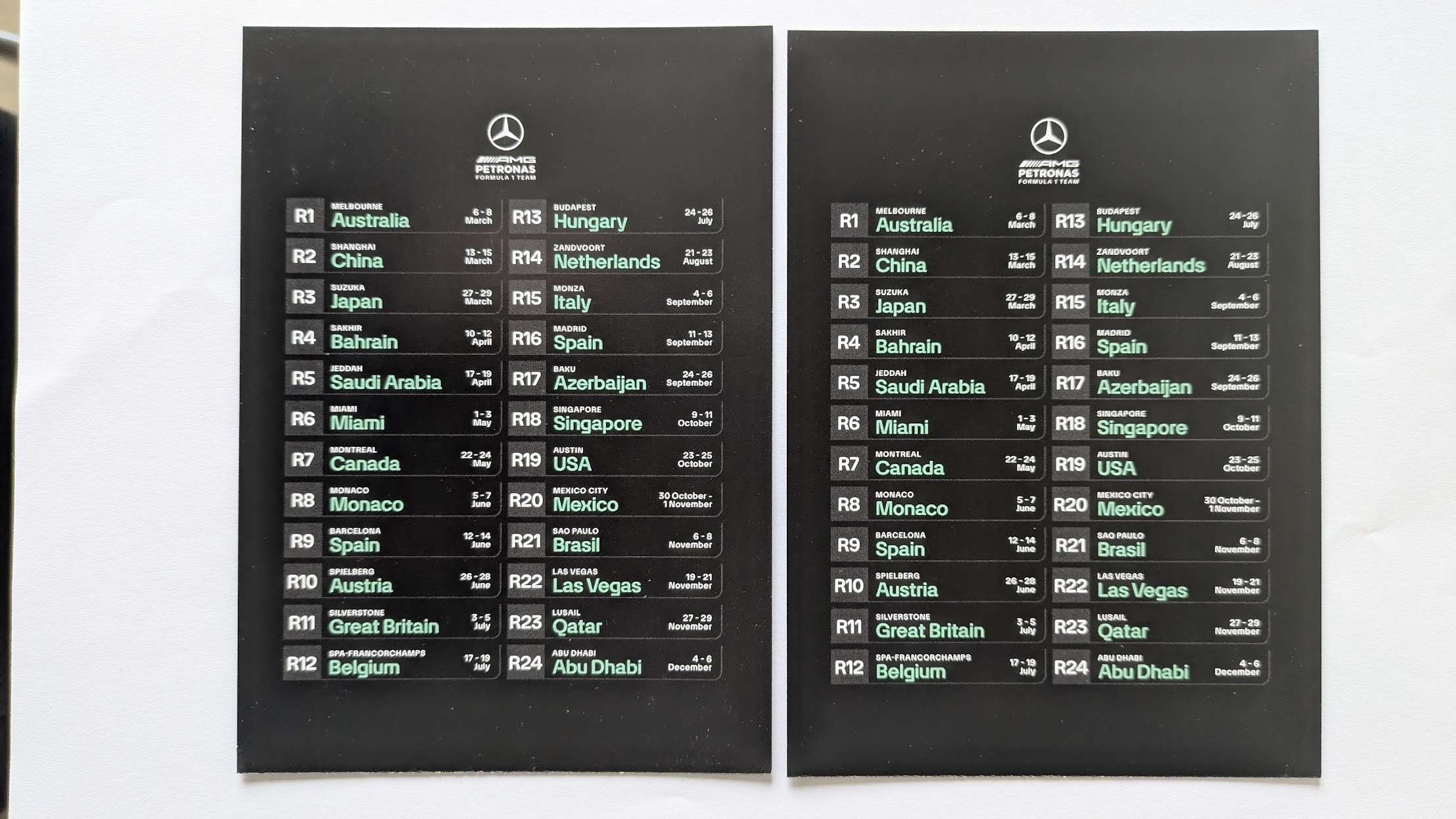 Mercedes Driver Cards - Signed by George Russell and Kimi Antonelli ...