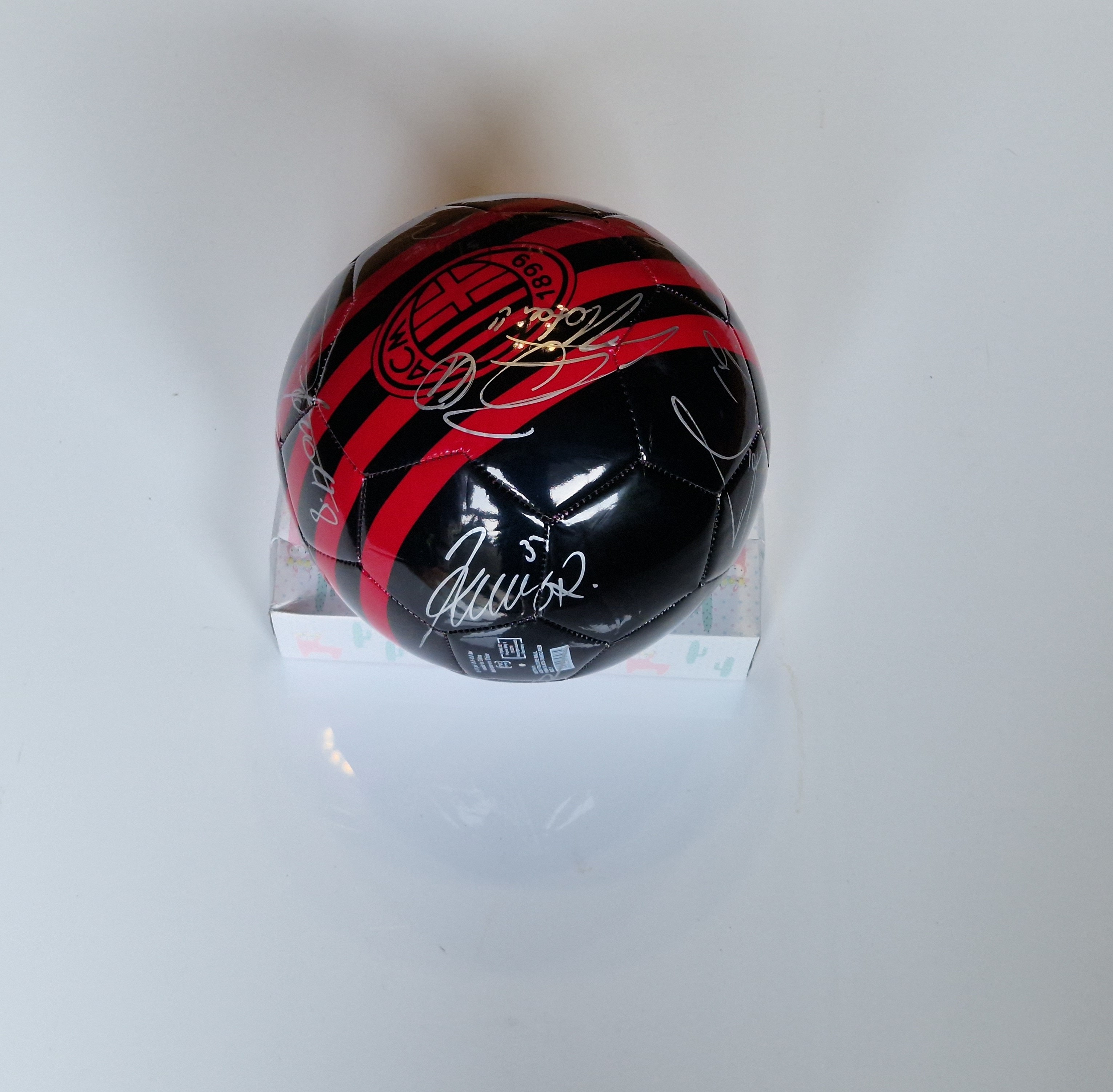 AC Milan Red Signed Ball - CharityStars