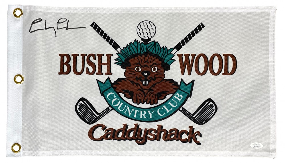 Chevy Chase Signed Caddyshack Pin Flag - CharityStars