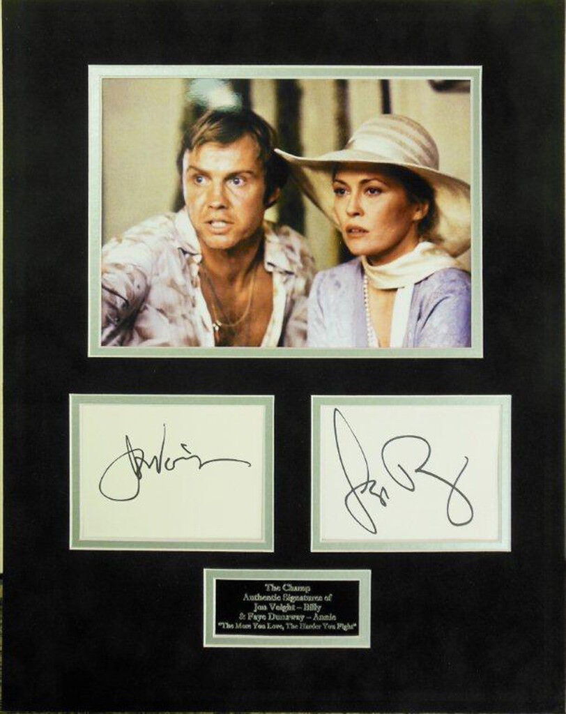 Jon Voight and Faye Dunaway Signed The Champ Photo Display - CharityStars