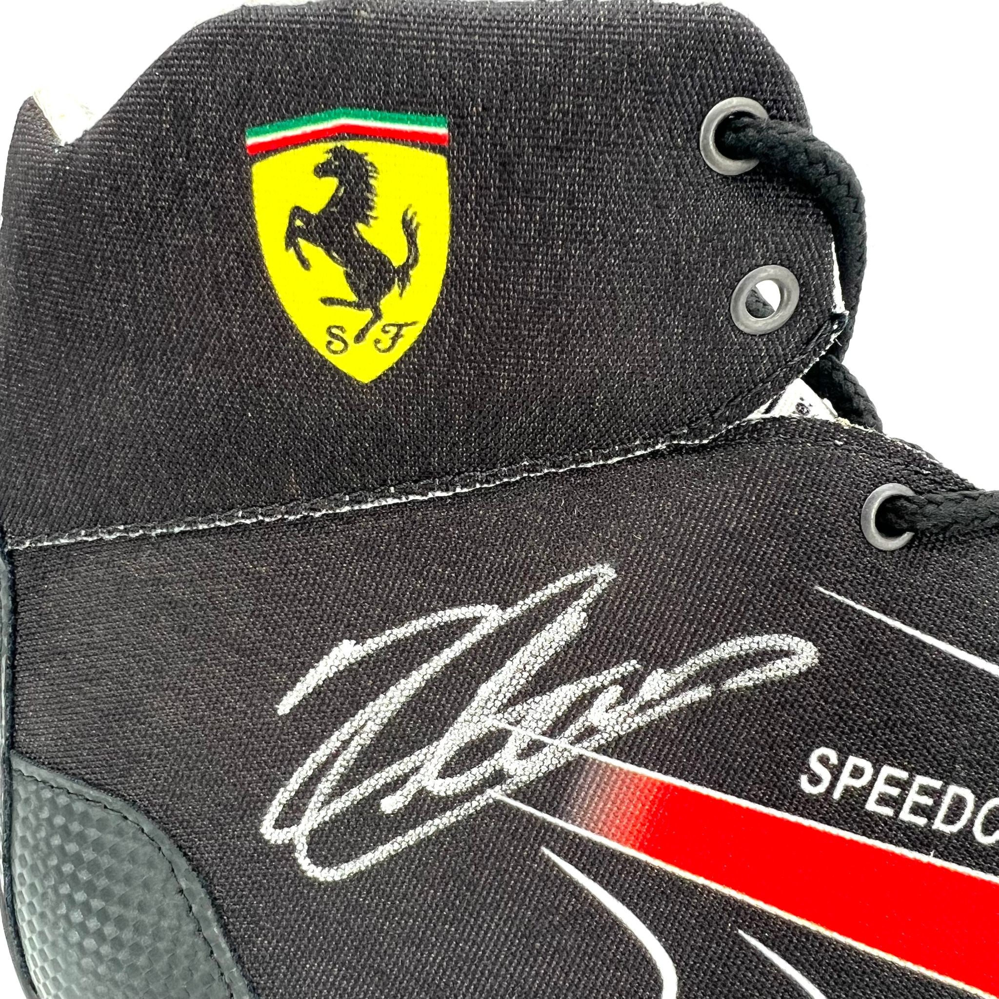 Charles Leclerc Signed Ferrari Boot in Display Case - CharityStars