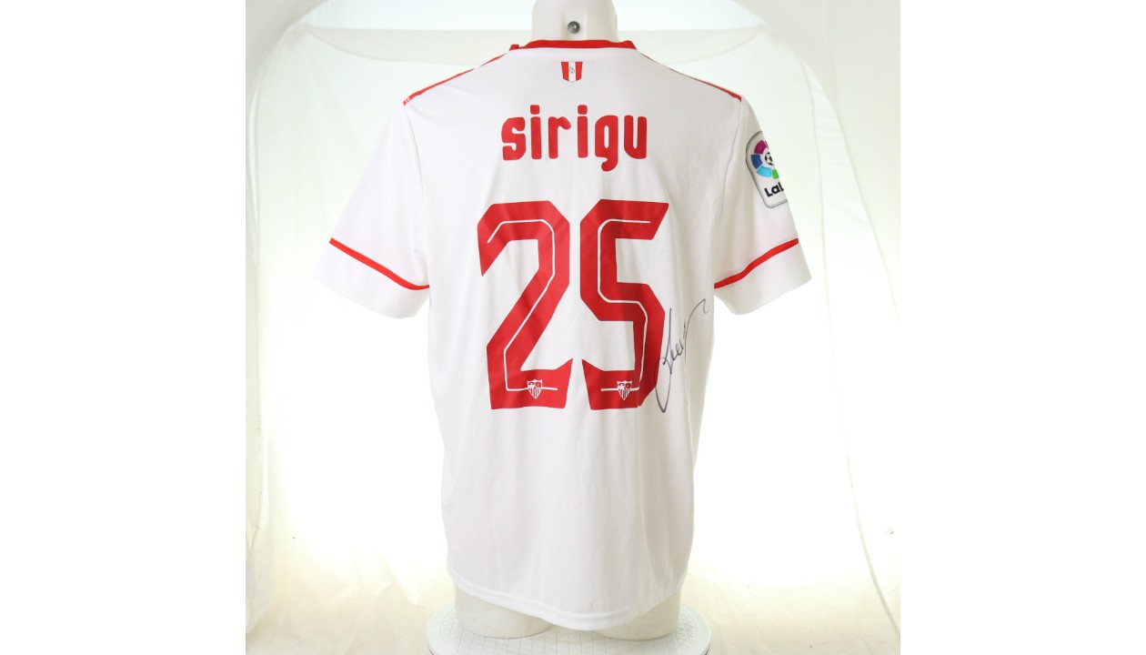 Sirigu Official Sevilla Signed Shirt, 2017/18 - CharityStars