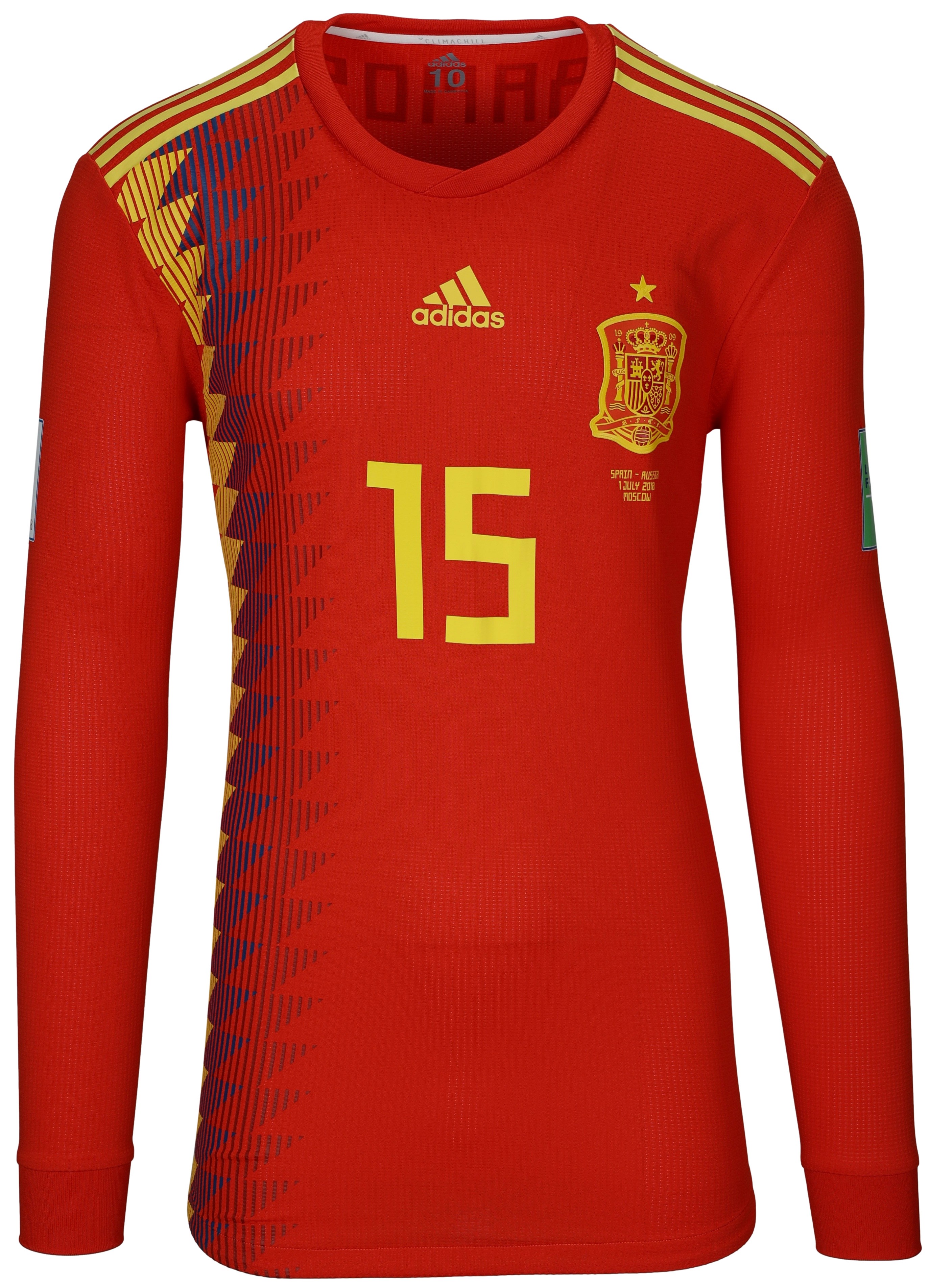 Sergio Ramos' Match Shirt, Spain-Russia 2018 - CharityStars