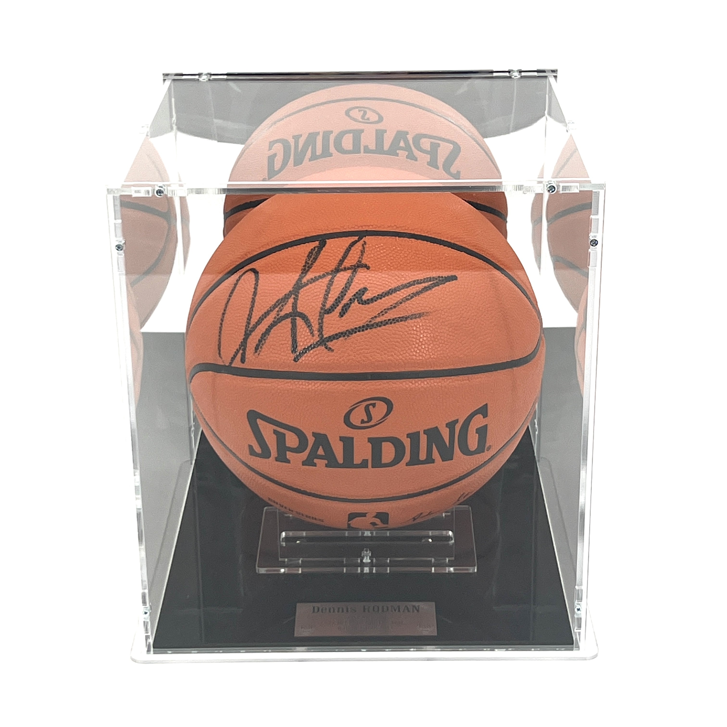 Dennis Rodman Signed NBA Basketball with Display Case - CharityStars
