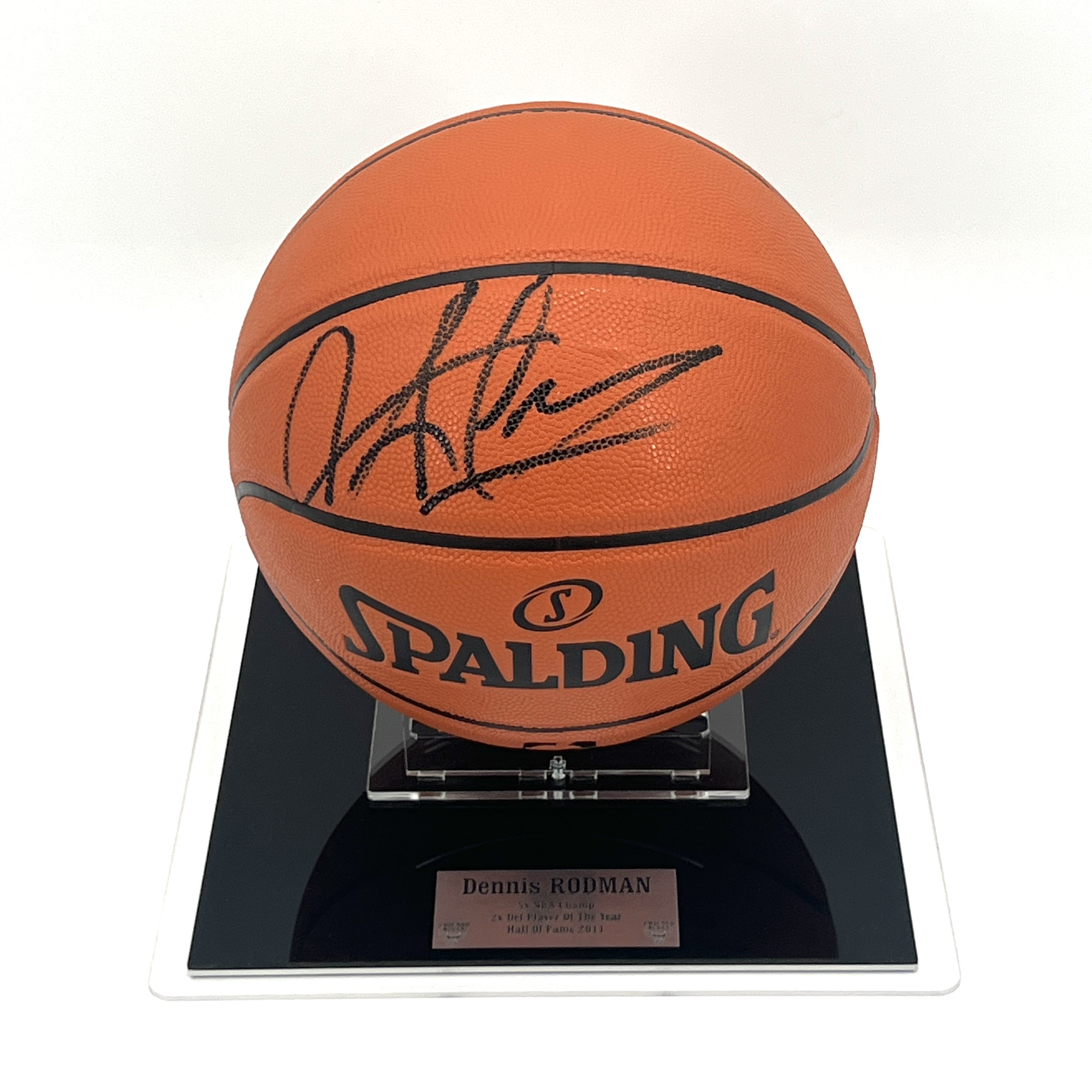 Dennis Rodman Signed NBA Basketball with Display Case - CharityStars
