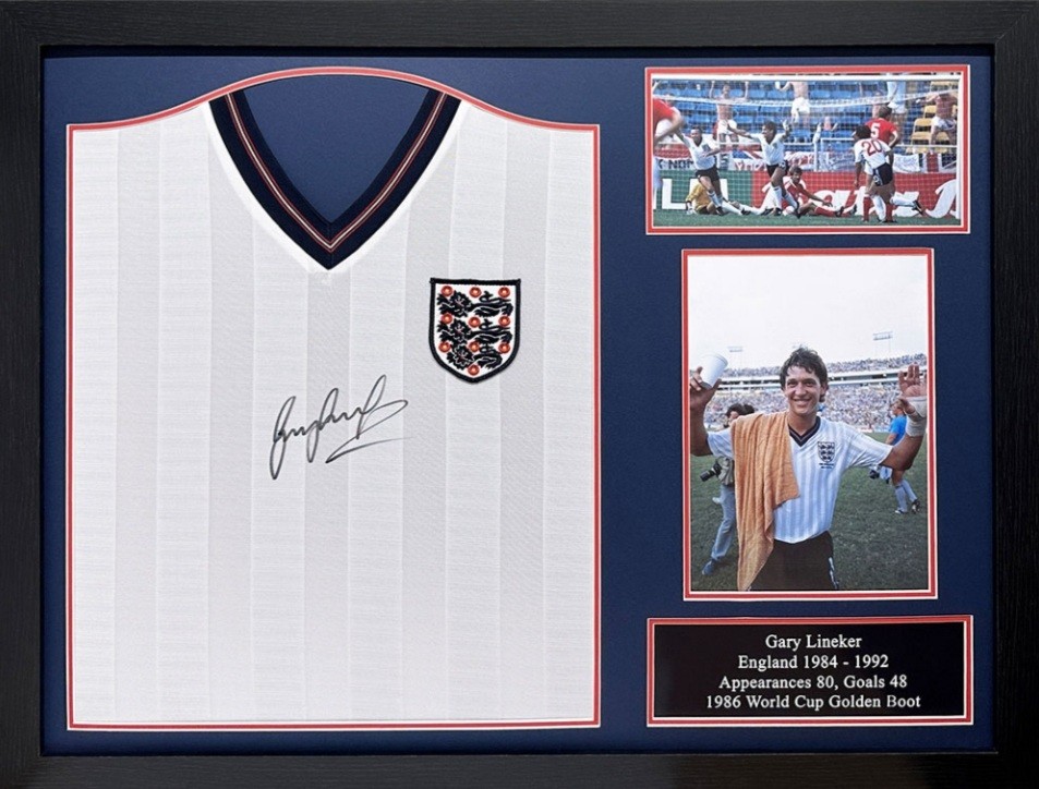 Gary Lineker's England 1986 Signed and Framed Shirt - CharityStars